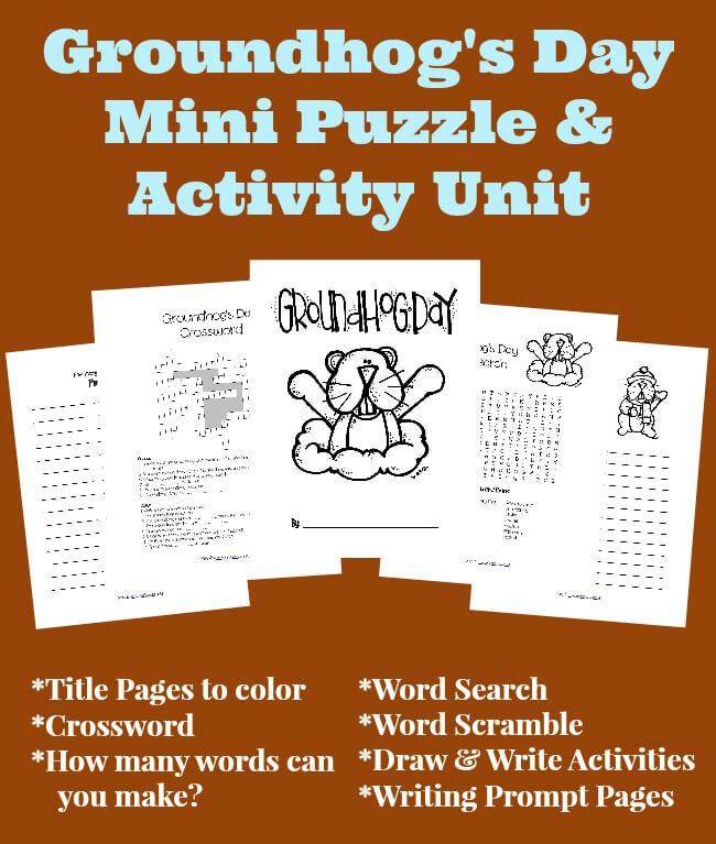 Homeschool Freebie: Groundhog's Day Puzzle & Activity Unit