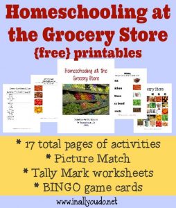 Homeschooling at the Grocery Store |FREE Printable Pack